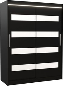 ADRK Furniture Posuvná skříň s lacobelem a LED osvětlením MARTINEZ 150 ADRK-SW-MAR-BWL-150-L