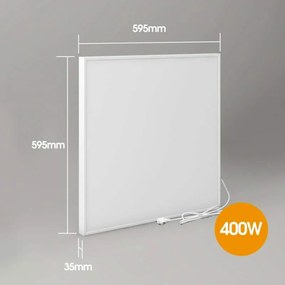 ByeCold | Stropní infrapanel | S termostatem | 400W | 59x59 cm | Dálkový ovladač | Výhřevnost 7,2m² | 4H0606
