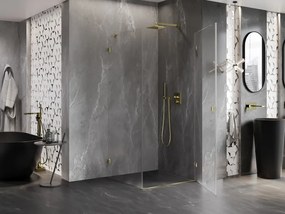 Mexen Lunar-B, pravostranný výklopný sprchový kout 80 x 80 cm, 8mm čiré sklo, zlatý profil, 832-080-080-50-00-P