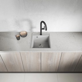 Laveo Hub, 1-komorový granitový dřez 394x485x204 mm, šedá, LAV-SPH_510Y