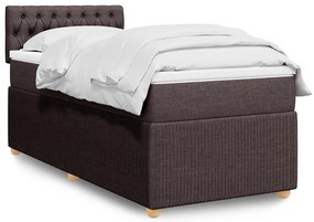 Box spring postel s matrací tmavě hnědá 90x200 cm textil 3287349