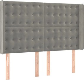 Box spring postel s matrací a LED světle šedá 140x190 cm samet 3139799