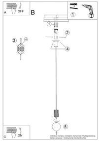 Taupe závěsné svítidlo se skleněným stínidlem ø 12 cm Orbital – Sollux