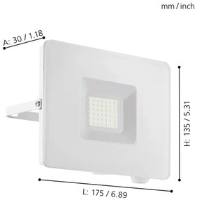 Eglo 33154 - LED reflektor FAEDO 3 LED/30W/230V IP65