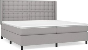 Box spring postel s matrací světle šedá 200 x 200 cm textil 3131777
