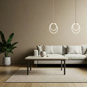 Toolight Toolight, LED závěsné svítidlo G021-CP, bílá-zlatá, OSW-06372