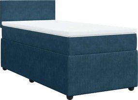 Box spring postel s matrací modrá 100 x 200 cm samet 3289960