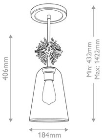 Quoizel STARING-MP-DG-CLEAR-Lustr STARING 1xE27/40W/230V pr. 18,4 cm zlatá/čirá