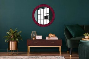 Kulaté dekorativní zrcadlo Červená mřížka fi 70 cm