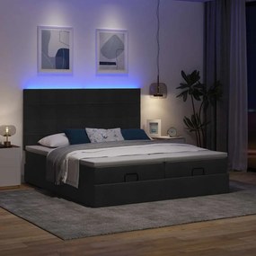 Osmanský rám postele s matrací černá 160x200cm textil 3314536