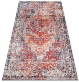 Dywany Luszczow Kusový koberec ANDRE pratelný 1684 vzor rámu vintage protiskluz, červený Rozměr koberce: 160 x 220 cm