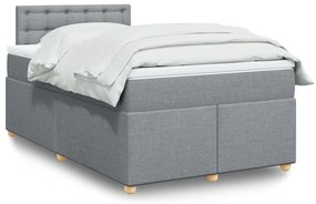 Box spring postel s matrací světle šedá 120x190 cm textil