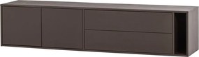 Tmavě hnědý TV stolek z borovicového dřeva 200x45x44 cm Settle Down – vtwonen