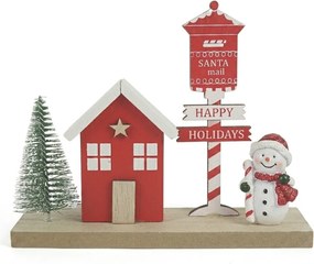 Vánoční dekorace SNOWMAN HOUSE 15,5x13 cm