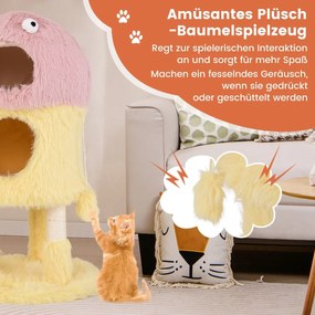 Costway Cat tree malý 93 cm vysoký kočičí strom s motivem monster se 2 kočičími