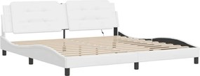 Rám postele s LED bez matrace Zadar bílý 200 x 200 cm 3214132