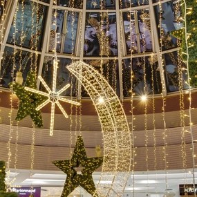 Easy Fix 2D LED světelná hvězda Polaris I., 34 × 42 cm, teple bílá, závěsná, hliník