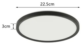 Brilagi - LED Koupelnové svítidlo ULTRA SLIM LED/12W/230V pr. 22,5 cm černá IP54