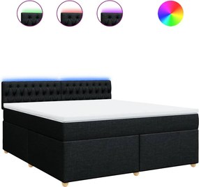 Box spring postel s matrací černá 180x200 cm textil 3289068