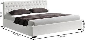 Postel s úložným prostorem, bíla, 180x200, DORLEN 2 NEW Kondela 0000242653