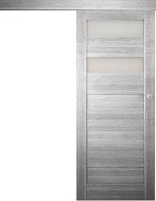 posuvné interiérové dveře na stěnu vasco doors SANTIAGO model 5 Průchozí rozměr: 70 x 197 cm, Orientace dveří: Levé dveře, Dekor: Dub Aljaška