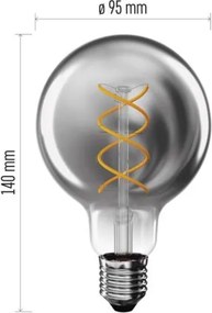 LED žárovka DECO SMOKED G95 teplá bílá
