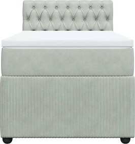 Box spring postel s matrací světle šedá 80 x 200 cm samet 3287596