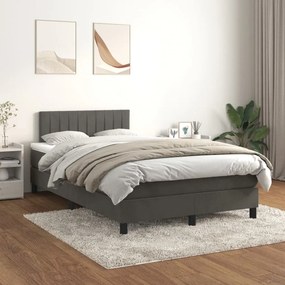 Box spring postel s matrací tmavě šedá 120 x 200 cm samet 3141414