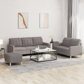 3dílná sedací souprava s poduškami taupe textil 3201321
