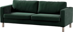 Potah na pohovku IKEA Karlstad, 3-místná, rozkládací barva zelená látka lesklé, sametová