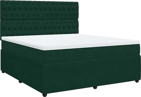 Box spring postel s matrací tmavě zelená 180x200 cm samet 3294715