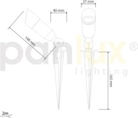 Zahradní svítidlo OKO P  studená bílá Panlux OKP-1LED/S