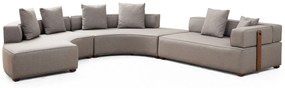 Designová rohová sedačka Galatea 360 cm šedá - levá