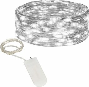 LED řetěz Nano - 2m, 20LED, 2xCR2032, studená bílá