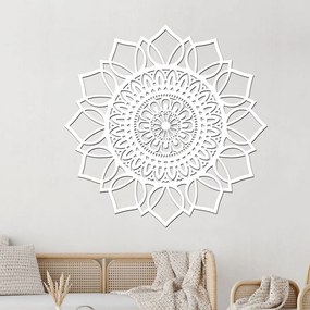 dřevo života Dřevěná mandala na zeď ŠTĚSTÍ Zvolte barvu dekoru: Bílá, Zvolte rozměr Ø (cm): 60