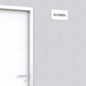 ACCEPT Označení podlaží "SUTERÉN" - stříbrná tabulka - černý popis