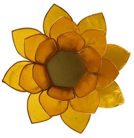 Milujeme Kameny Svícen - lotosový květ - žlutý - velký