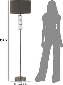 Stojací lampa Bright 164 cm šedá/bílá