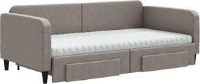 Válenda s přistýlkou a zásuvkami taupe 100 x 200 cm textil 3196878