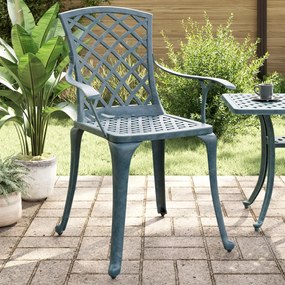 Zahradní židle 2 ks zelené litý hliník,  4002802