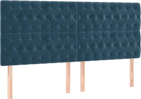 Box spring postel s matrací tmavě modrá 200x200 cm samet 3129415