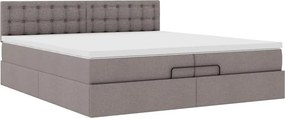 Osmanský rám postele s matrací taupe 200x200 cm textil 3311654