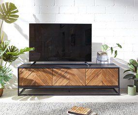 DELIFE TV stolek Famke 145 cm mango teak 3 dvířka