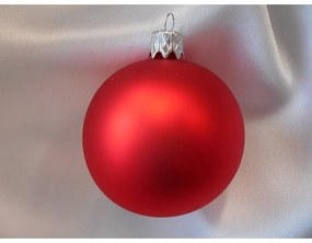 Vánoční koule 10 cm - mat SET/4ks - červená matná