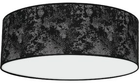 Stropní svítidlo Satino Round, 1x černé/stříbrné textilní stínítko, (bílé plexisklo), (fi 50 cm)