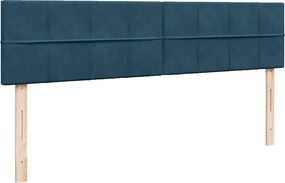 Osmanský rám postele s matrací tmavě modrá 200x200 cm samet 3311799