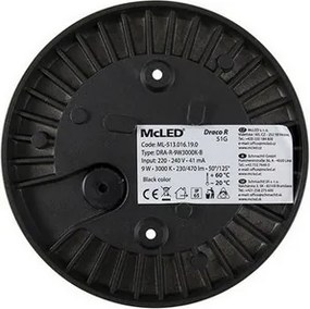 LED svítidlo McLED Draco R, 9W, 4000K, IP65, černá ML-513.017.19.0