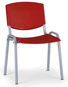 Konferenční židle Design - šedé nohy, červená