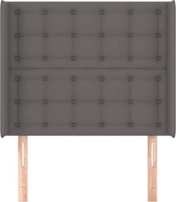 Čelo postele typu ušák šedé 83x16x118/128 cm umělá kůže 3119656