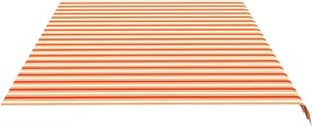 Náhradní plachta na markýzu žlutá a oranžová 600 x 350 cm polyesterová 312024